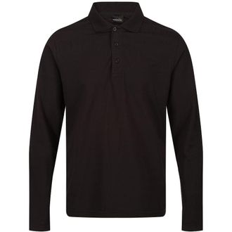 Regatta Herren Professional Mens Pro 65/35 Classic Long Sleeve Polo Shirt Polohemd, Schwarz, XS