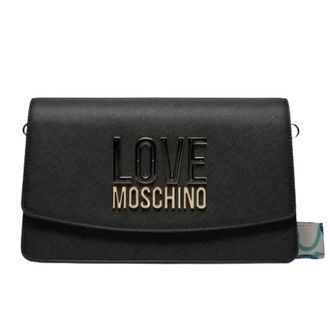 Love Moschino Schwarze Handtasche mit Logoplaque - - Bags - Damen - Schwarzk - ONE SIZE