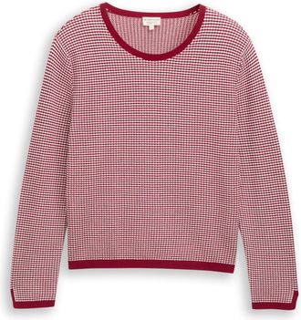 Tom Tailor Damen 1049718 Strickpullover Mit Struktur, 39455 - Rumba Red Bubble Structure, M EU