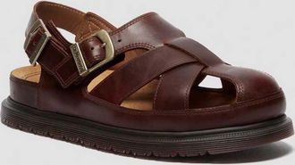 Dr. Martens San Fisherman Leder Sandalen in Bräunen, Größe: 36