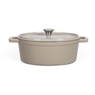 Livoo Ovale Cocotte - LIVOO - MEP129G - 4,5 L - Emaille-Guss - Deckel mit Noppen - F&uuml;r alle Herdarten - 29 x 22 cm