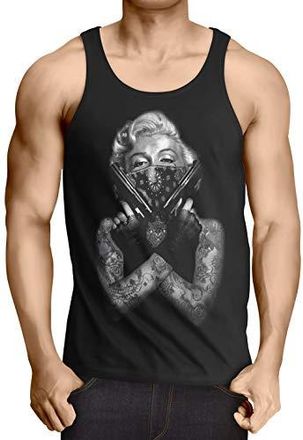 style3 Gangster Marilyn Débardeur Homme Tank Top Rock Monroe tatoué USA, Taille:XXL