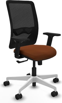 Piqueras y Crespo B&uuml;rostuhl mit Rollen Zulema mit 2D-Armen, h&ouml;henverstellbare Lendenwirbelst&uuml;tze, ausgestattet mit 3 Positionen und Schneideschaum, Schwarz/Braun