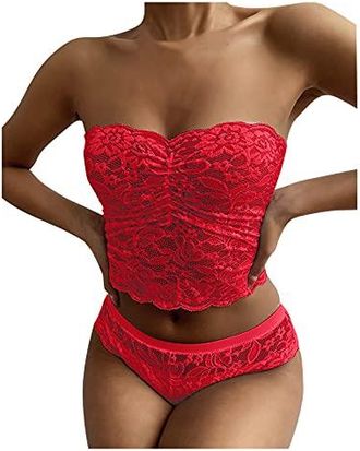 Generic Ensemble sous Vetement Femme Ensemble Lingerie Confortable Classique Bralette Sport Fran&ccedil;aise - Bonnet Triangulaire, Bretelles Fines, Acier L&eacute;ger