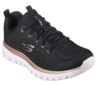 Skechers Baskets pour Femme, Chaussures de Sport, Noir, 38 EU