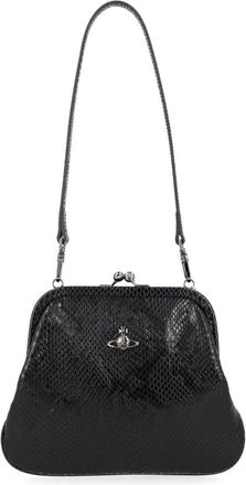 Vivienne Westwood Womens Bag Viviennes Clutch Black Calf Leather Shoulder