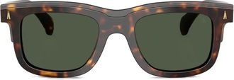 Moncler Sonnenbrille mit Logo-Print - Braun