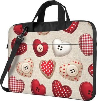 Generic Sacoche pour ordinateur portable de 15,6 avec bandouli&egrave;re - Motif coeur - Pour la Saint-Valentin - R&eacute;sistante aux chocs - Pour homme et femme, multico