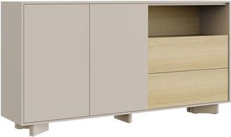 Selsey Kommode 156 cm Kaschmir Eiche Vicenza - Moderne Kommode mit 2 Schubladen und 2 T&uuml;ren, Kommode Holz f&uuml;rs Wohn- und Schlafzimmer, breites Sideboard M&ouml;be