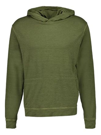 120% Lino hoodie en lin m&eacute;lang&eacute; - Vert