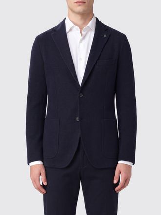 Tagliatore Blazer droit en m&eacute;lange de coton avec poches plaqu&eacute;es