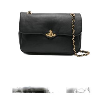 Vivienne Westwood Femme, Sacs, Noir, Taille: ONE Size Sac en cuir noir avec cha&icirc;ne Orb Logo