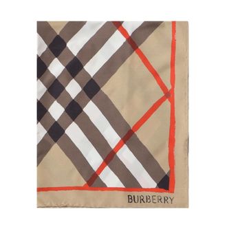 Burberry Foulard en soie &agrave; carreaux aquarelle - Homme - Accessoires - Beige - Taille: ONE Size