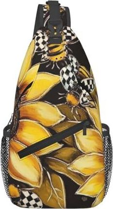 Generic Sac &agrave; dos &agrave; bandouli&egrave;re pour homme Motif tournesol et abeille