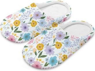 Coloranimal Chaussons de spa pour invit&eacute;s - Jetables et r&eacute;utilisables - Antid&eacute;rapants - Bout ferm&eacute;, Jolie fleur color&eacute;e, 38.5/39.5 EU