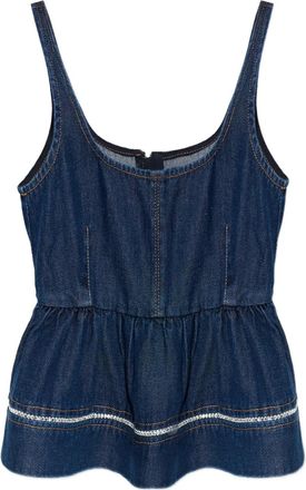 Munthe haut Rulst à ourlet péplum - Bleu