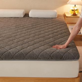 Generic Matratzentopper Futon, weich, rutschfest, japanisch, f&uuml;r Fu&szlig;boden, Klappmatratze, Rollmatratze, Tatami-Pad f&uuml;r Schlafsaal, Gr&ouml;&szlig;en Twin Full Queen, Gra
