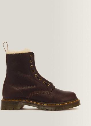 Dr. Martens 1460 Serena Zip 8-&Ouml;sen Grizzly Leder Stiefel in Braun, Gr&ouml;&szlig;e: 36