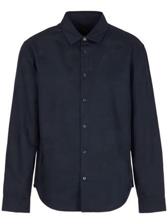 A|X Armani Exchange chemise imprim&eacute;e &agrave; manches longues - Bleu