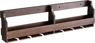 Generic Weinregal Zur Wandmontage, Weinregal Holz, mit Geländerdesign, Schön und Modisch, Geeignet für Die Dekoration Von Zuhause, Bar und Esszimmer(Walnut,La