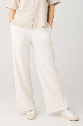 Knowledge Cotton Apparel Damen vegan Hose Weit Waffel Reiher Wei&Atilde;Y