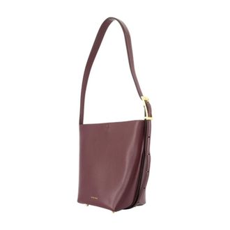 Anine Bing Womens Elly Medium Shoulder Bag Leather Burgundy Cowhide Shoulder-hobo-bags