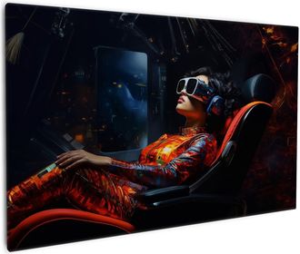 Wallario Leinwandbild Virtuelle Dimensionen - Wandbild 60 x 90 cm: Kunstdruck | Brillante lichtechte Farben | hochauflösend | verzugsfrei