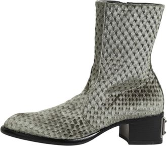 Dolce & Gabbana Homme, Chaussures, Gris, Taille: 44 EU Bottes Mi-Mollet