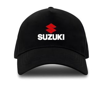 Generico Casquette noire pour fans Suzuki Moto Unisexe - Eco Cotton, Noir, Taille Unique