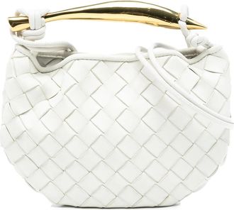 Bottega Veneta Hobo Bags - Baby Lambskin Intrecciato Sardine - Gr. unisize - in Wei&szlig; - f&uuml;r Damen