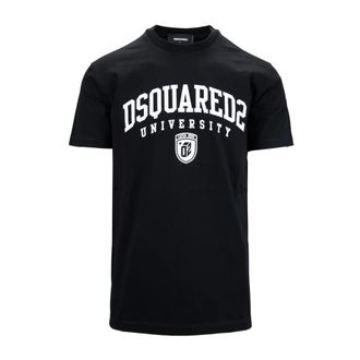 Dsquared2 Slip-On T-Shirt mit gerippten Kanten - - Tops - Herren - Schwarzk - L