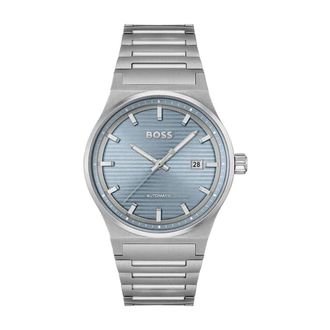 HUGO BOSS Homme, Accessoires, Gris, Taille: ONE Size Montre habill&eacute;e en acier inoxydable avec fonction date