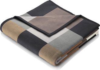 BIEDERLACK Biederlack Wohn- und Kuscheldecke, 60 % Baumwolle, Veloursband-Einfassung, 150 x 200 cm, Braun, Orion Cotton Habitat, 646330