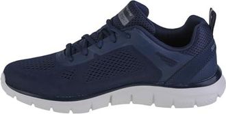 Skechers Baskets Track Broader pour Homme, Maille PU Bleu Marine, 46 EU