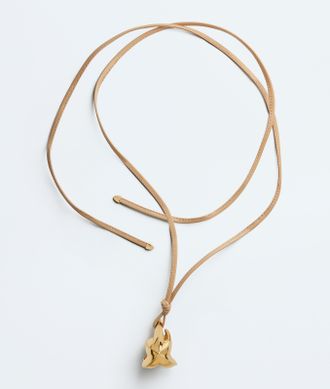Bottega Veneta Collier Drop en cuir - Beige - Femme - Unisex