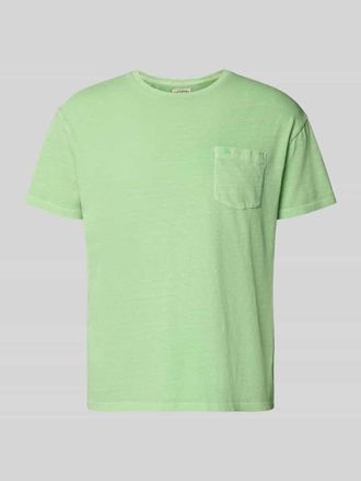 Superdry T-Shirt aus Baumwoll-Leinen-Mix mit Brusttasche