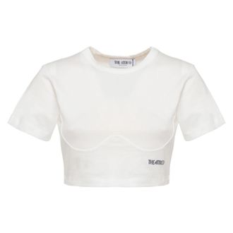 The Attico Logo-Print Cropped T-Shirt - - Tops - Damen - Wei&szlig; - S