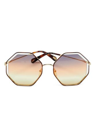 Chlo&eacute; lunettes de soleil Poppy &agrave; motif g&eacute;om&eacute;trique - Or
