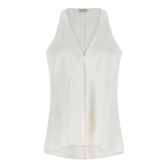 Brunello Cucinelli Oberteil aus Baumwolle und Seidensatin - - Blouses & Shirts - Damen - Wei&szlig; - M