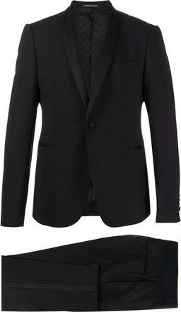 Emporio Armani Homme, Costumes, Noir, Taille: 2XL Fitted Tuxedo Suit