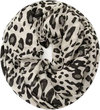 Glamexx24 &Eacute;charpe longue pour femme - Motif l&eacute;opard - &Eacute;charpe tube - Pour fille - Imprim&eacute; animal, gris