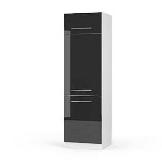 Vicco Armoire pour frigo Fame-Line, Anthracite Haute Brillance/Blanc, 60 cm