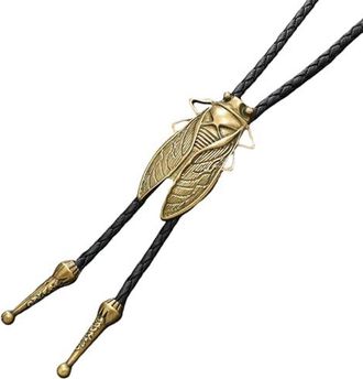 Generic Cravates &Agrave; Cordon Pour Hommes,Cordon De Col En Simili Cuir R&eacute;tro - Design De Cicada Cravate &Agrave; Collier Western Cowboy,Pour Costume Cosplay Accessoires 