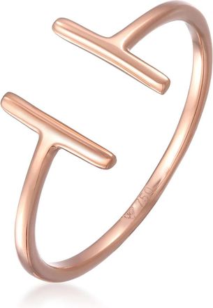 Elli Ringe - Ring Geo Statement Basic Minimal 750 Roségold - Gr. 52 MM - in Gold - für Damen