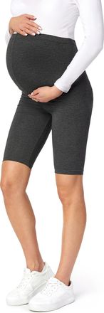 Be Mammy Kurze Umstandsleggings aus Viskose Bequeme und blickdichte Schwangerschaftsleggings Umstandsshorts Umstandsmode Sommer BE-04 (Dunkelmelange, 4XL)