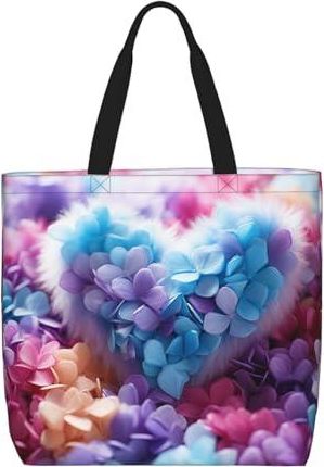 Generic Coeur Fait De Fleurs Sac Fourre Tout Pliable Sacs De Courses Imperm&eacute;able Sac Cabas Pour Travail Quotidienne Shopping