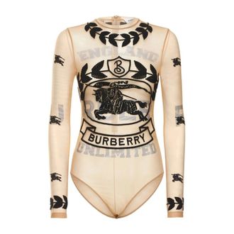 Burberry Langer Body mit Gummizug - - Tops - Damen - Beige - S