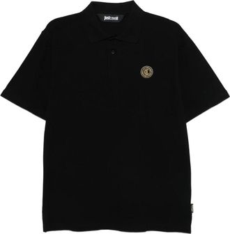Just Cavalli Homme, Tops, Noir, Taille: S Polo with Logo