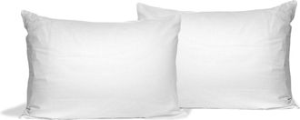 Italian Bed Linen Elegant Kissenbezugspaar, Mikrofaser, Weiß, 52 x 82 cm, 2