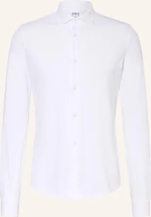 Fedeli Fedeli Piqu&eacute;-Hemd Stelve Slim Fit weiss